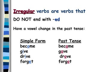 Simple past tense | PPT