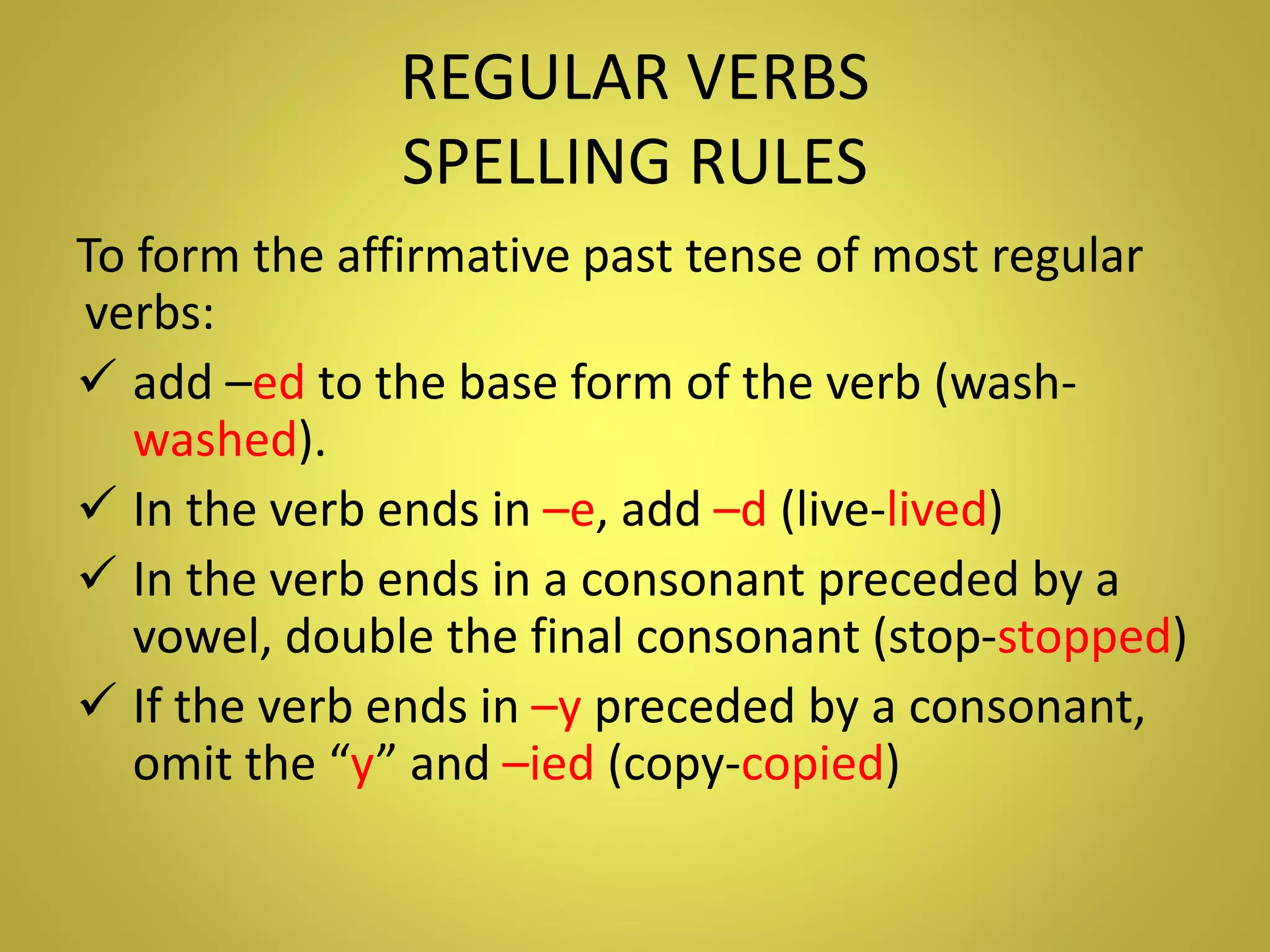 Simple past tense | PPTX