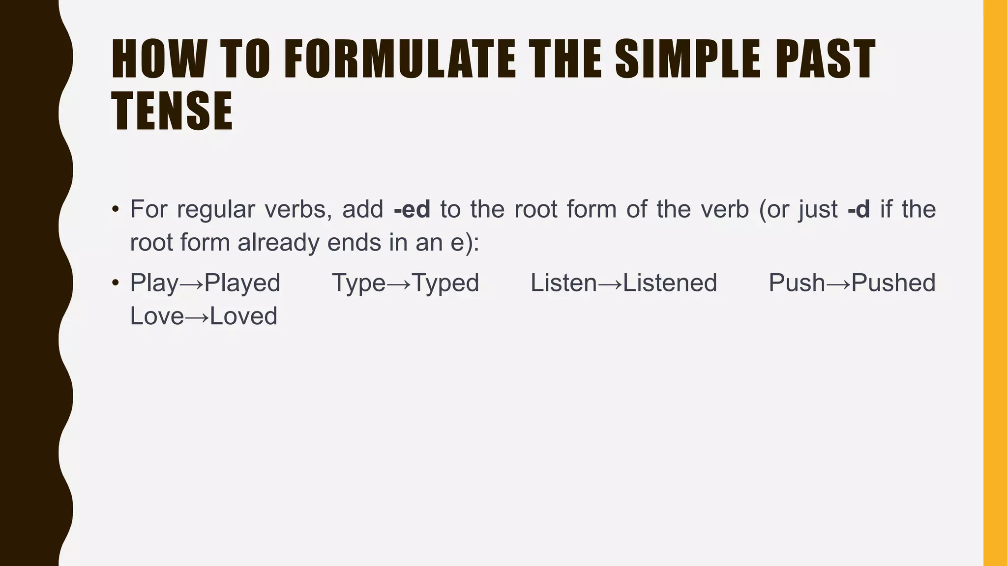 Simple past tense | PPTX