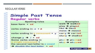 SIMPLE PAST TENSE USING REGULAR AND IRREGULAR VERBS | PPTX