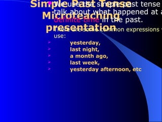 SIMPLE PAST TENSE Power Point presentation | PPTX