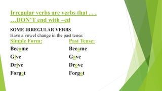 Simple past tense xavier aguado 29515446 - ingles i - seccion 1 b - | PPTX