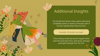 Simple Past Tense Education Presentation in Green Red Illustrative ...