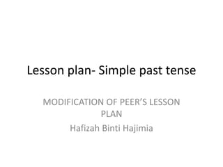 Simple past tense lesson plan | PDF
