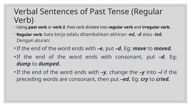 SIMPLE PAST TENSE POWER POINT BAHASA INGGRIS | PPT