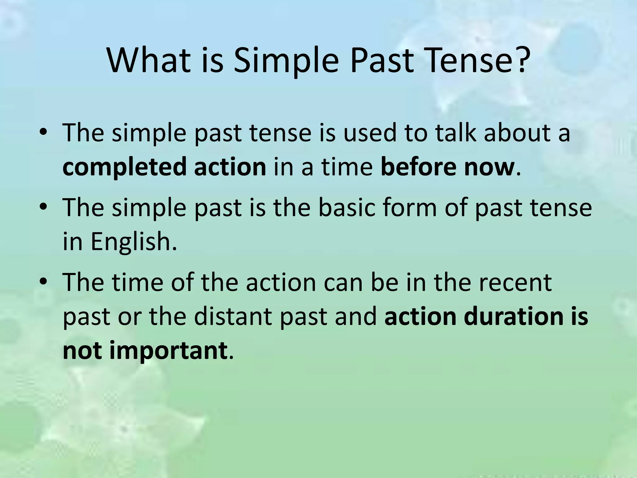 Simple past tense regular verb | PPT