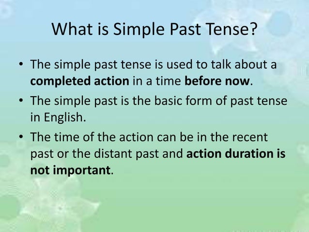 Simple past tense regular verb | PPT