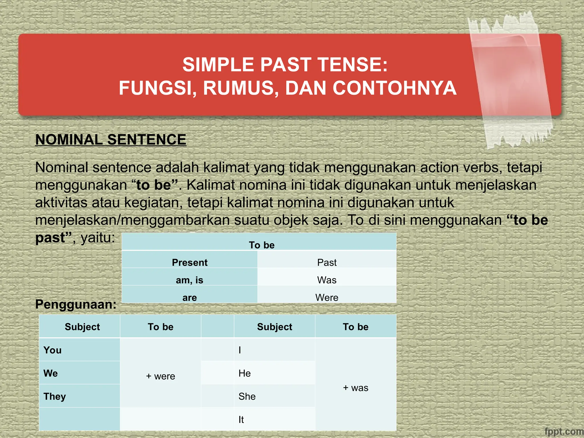 materi bahasa inggris mengenai simple past tenses | PPT