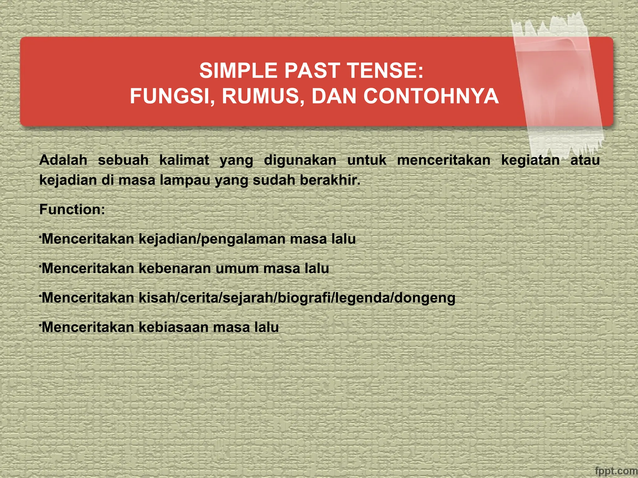 materi bahasa inggris mengenai simple past tenses | PPT