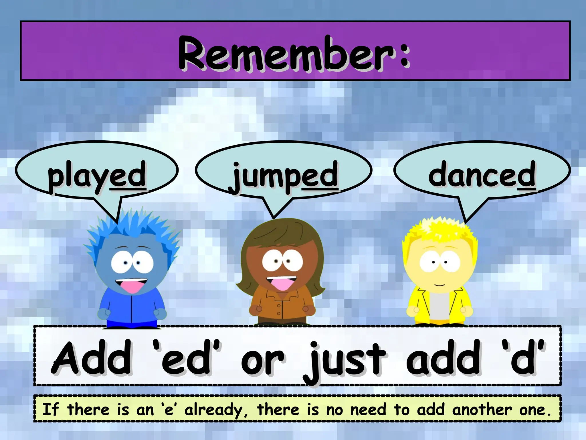 Simple Past Tense Verbs explicación y practica | PPT