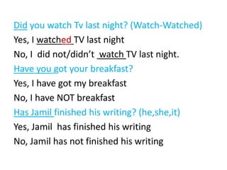 Simple past tense vs | PPTX