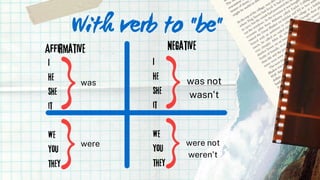 Simple past tense with the verb be | PPT