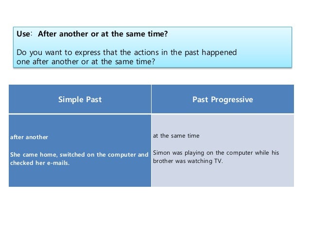 Simple past vs. past progressive