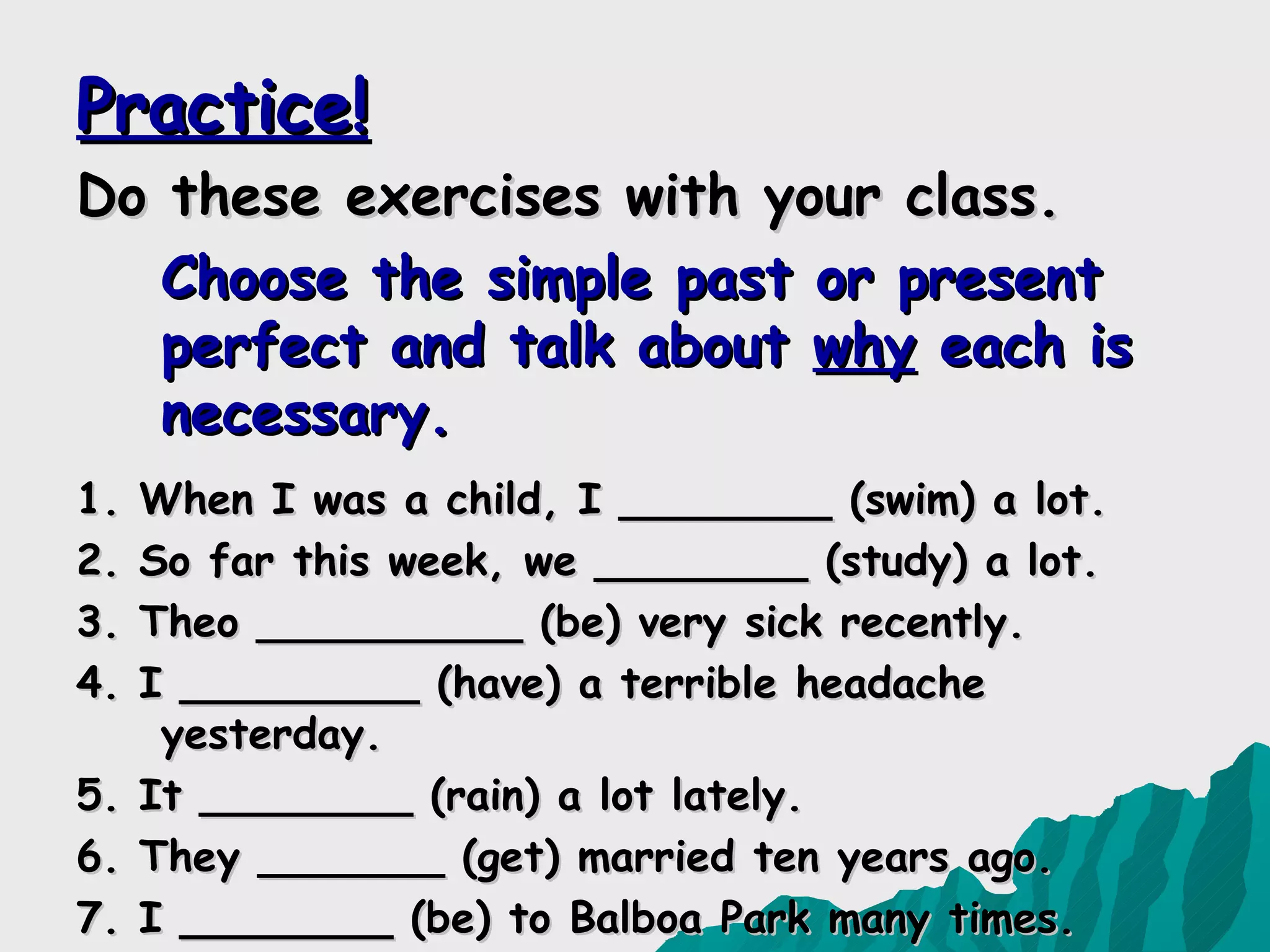 Simple past vs. present perfect tense | PPT