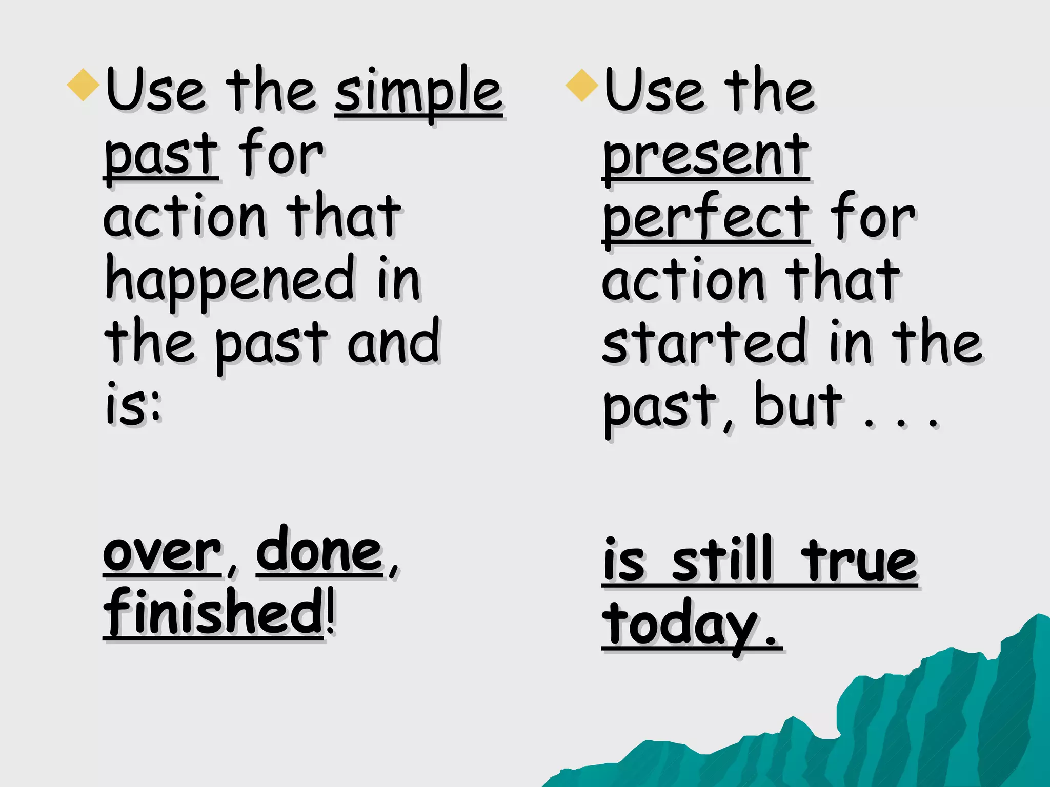 Simple past vs. present perfect tense | PPT