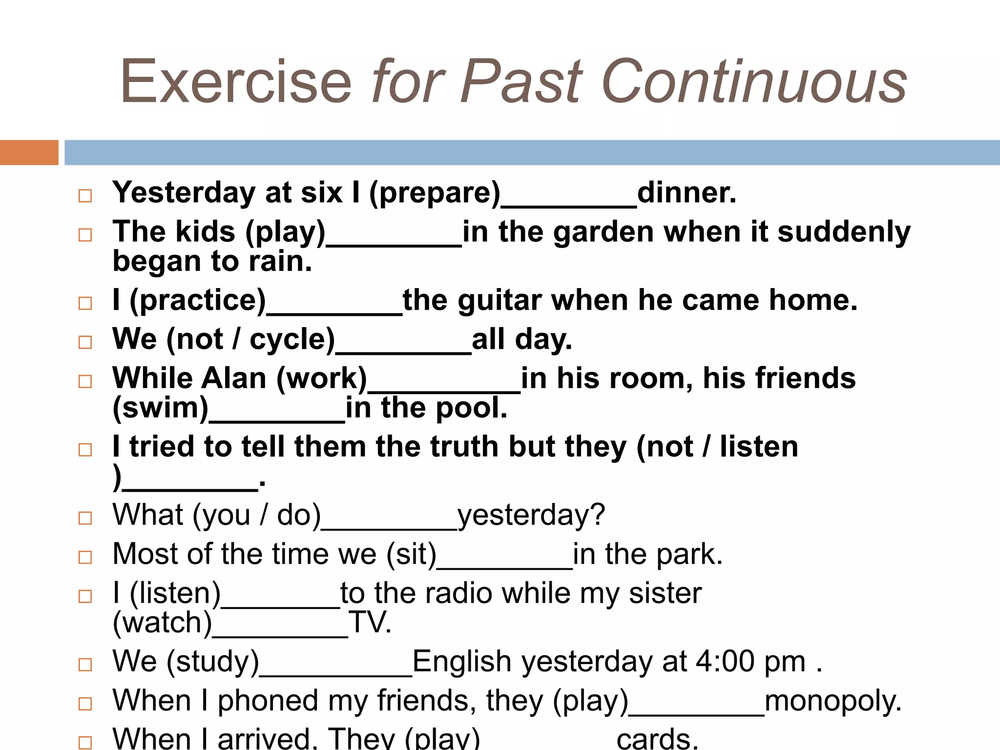 Simple past vs past continuous | PPTX