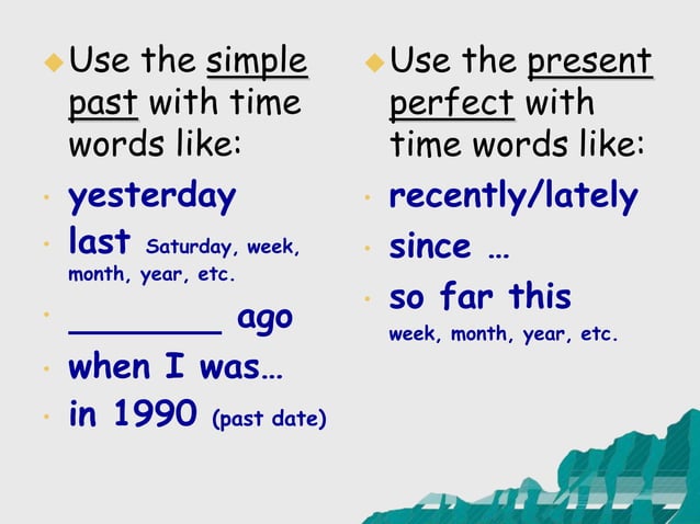 Simple PAst vs Present Perfect tense for English class | PPT