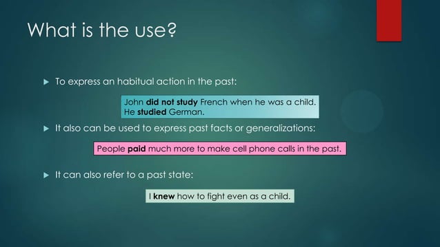 Simple past without verb to be (with DID) | PPT