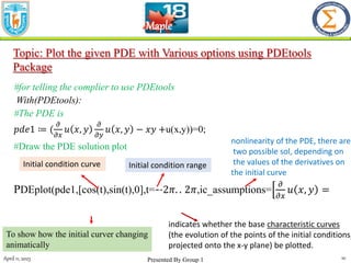 SIMPLE PDE SOLUTIONS WITH THE HELP OF PDETOOLS PACKAGE USING MAPLE 18 ...