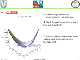 SIMPLE PDE SOLUTIONS WITH THE HELP OF PDETOOLS PACKAGE USING MAPLE 18 ...