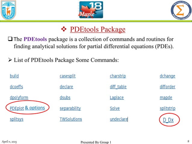 SIMPLE PDE SOLUTIONS WITH THE HELP OF PDETOOLS PACKAGE USING MAPLE 18 ...