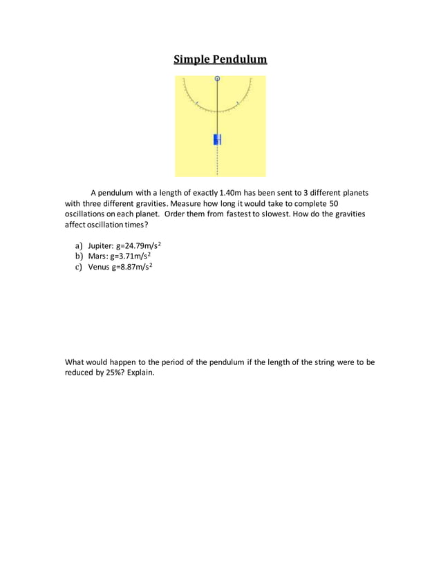 Simple pendulum | DOCX