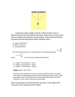 Simple pendulum | DOCX