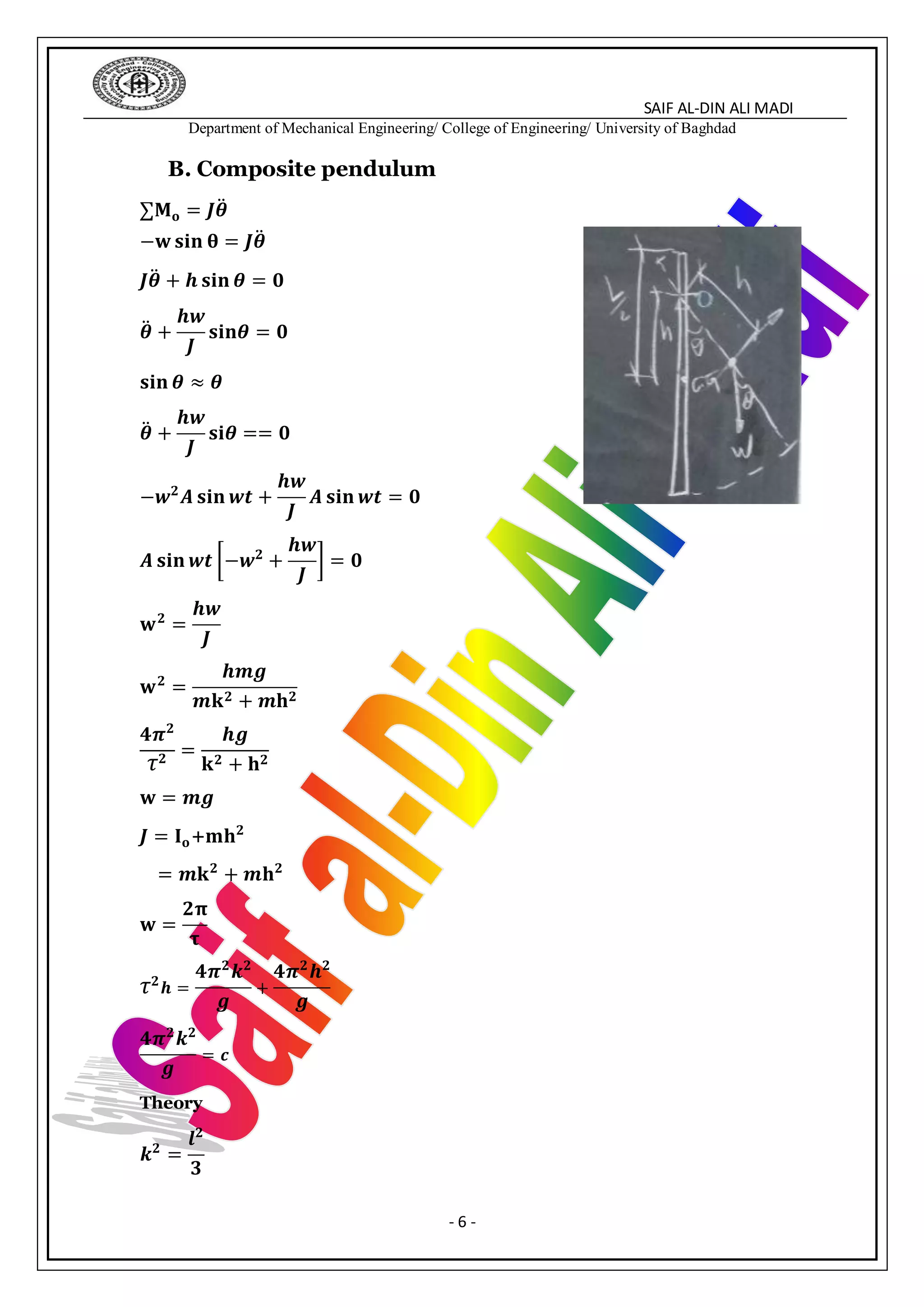 simple pendulum and compound pendulum | vaibration | u.o.b | | PDF