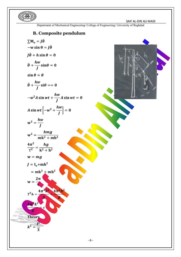 simple pendulum and compound pendulum | vaibration | u.o.b | | PDF