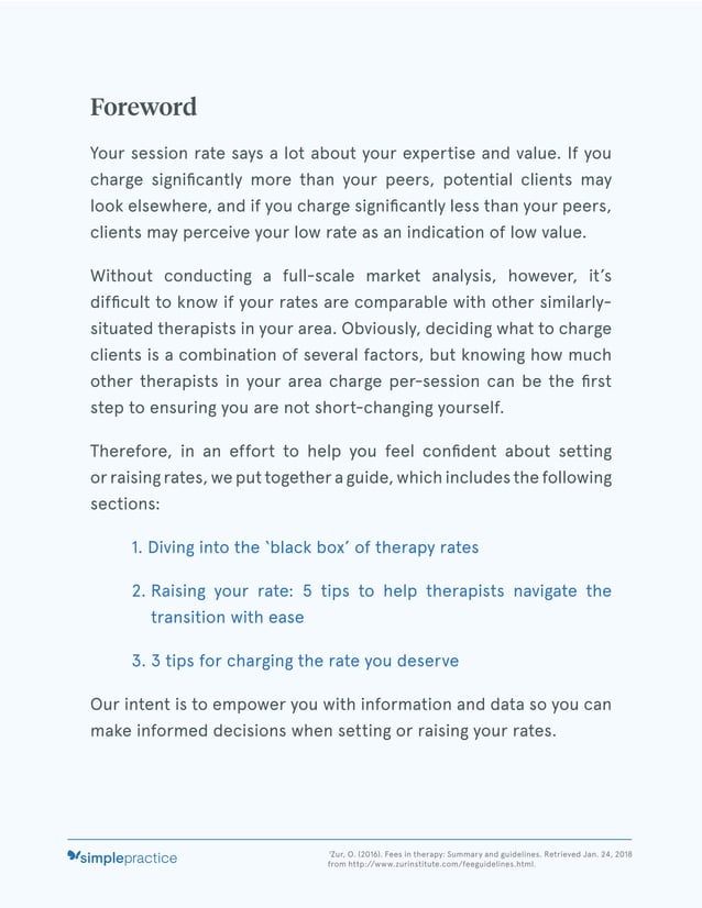 How to set your rates in a private therapy practice. | PDF