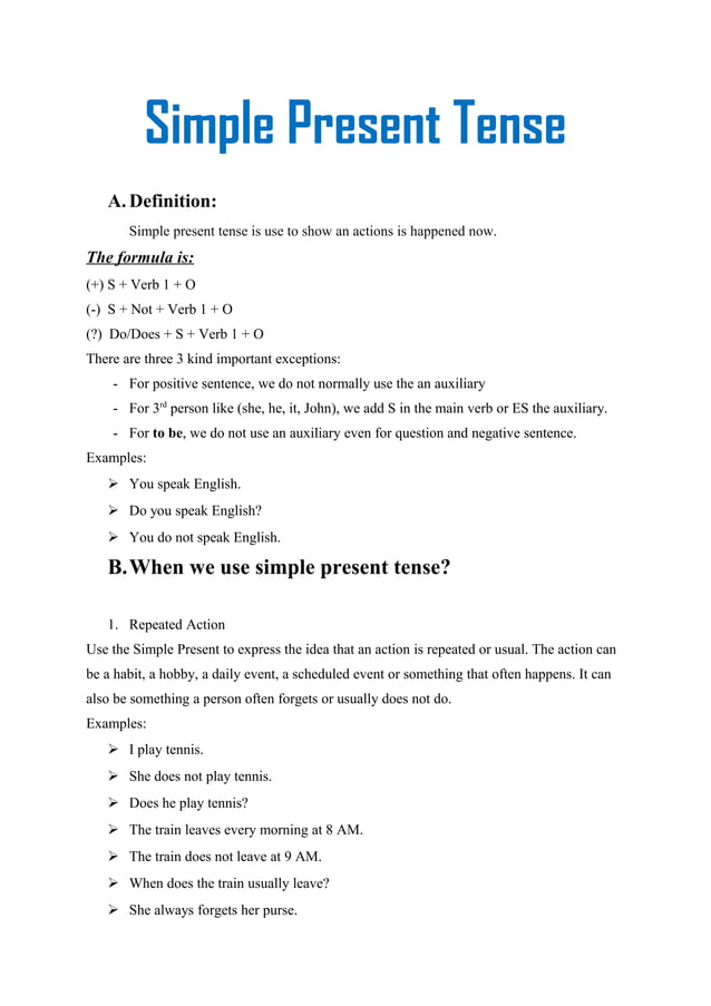 Simple presen1 | PDF