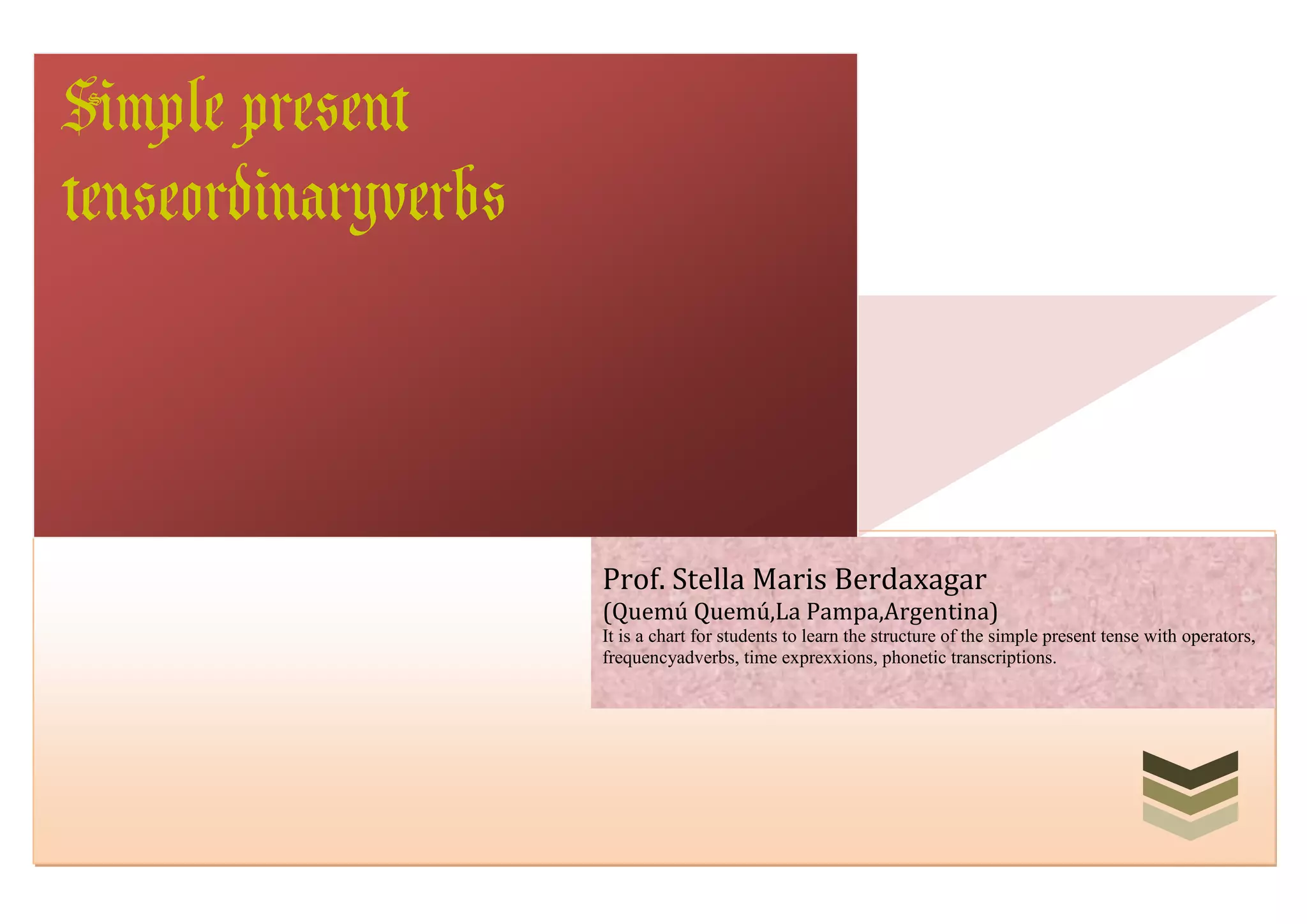 Simple present of ordinary verbs | DOCX