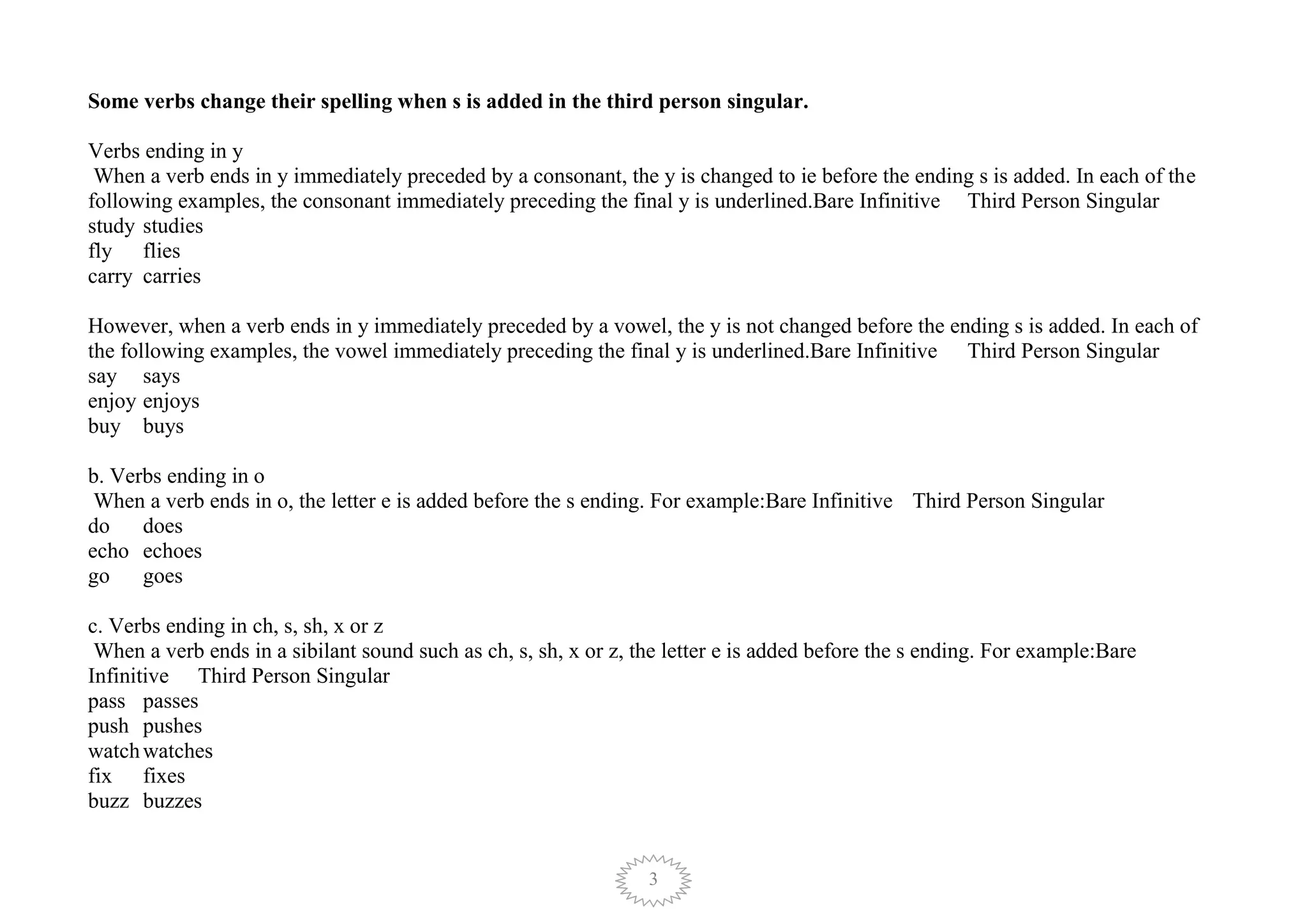 Simple present of ordinary verbs | DOCX