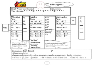 Simple present of ordinary verbs | DOCX