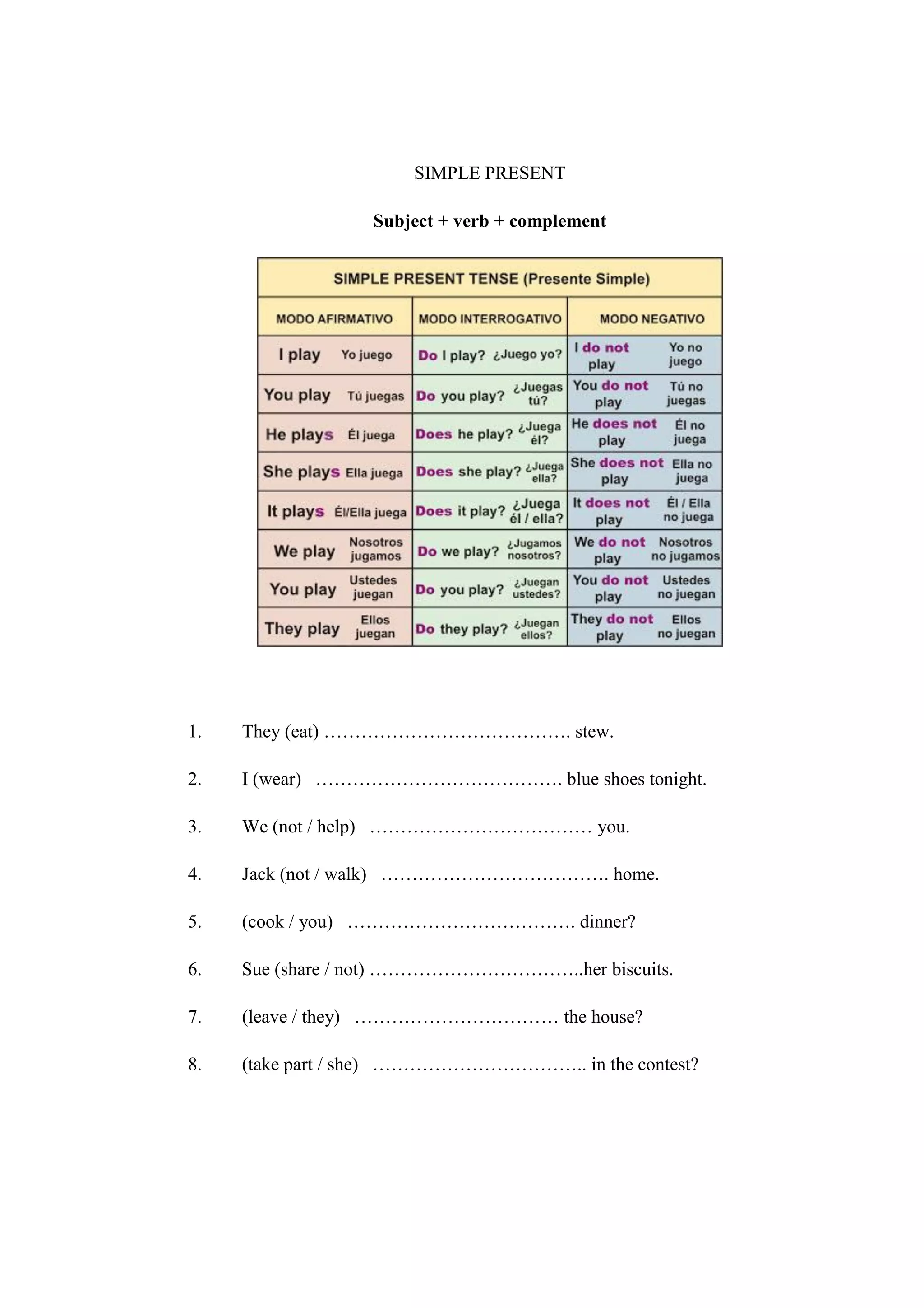 Simple present | PDF