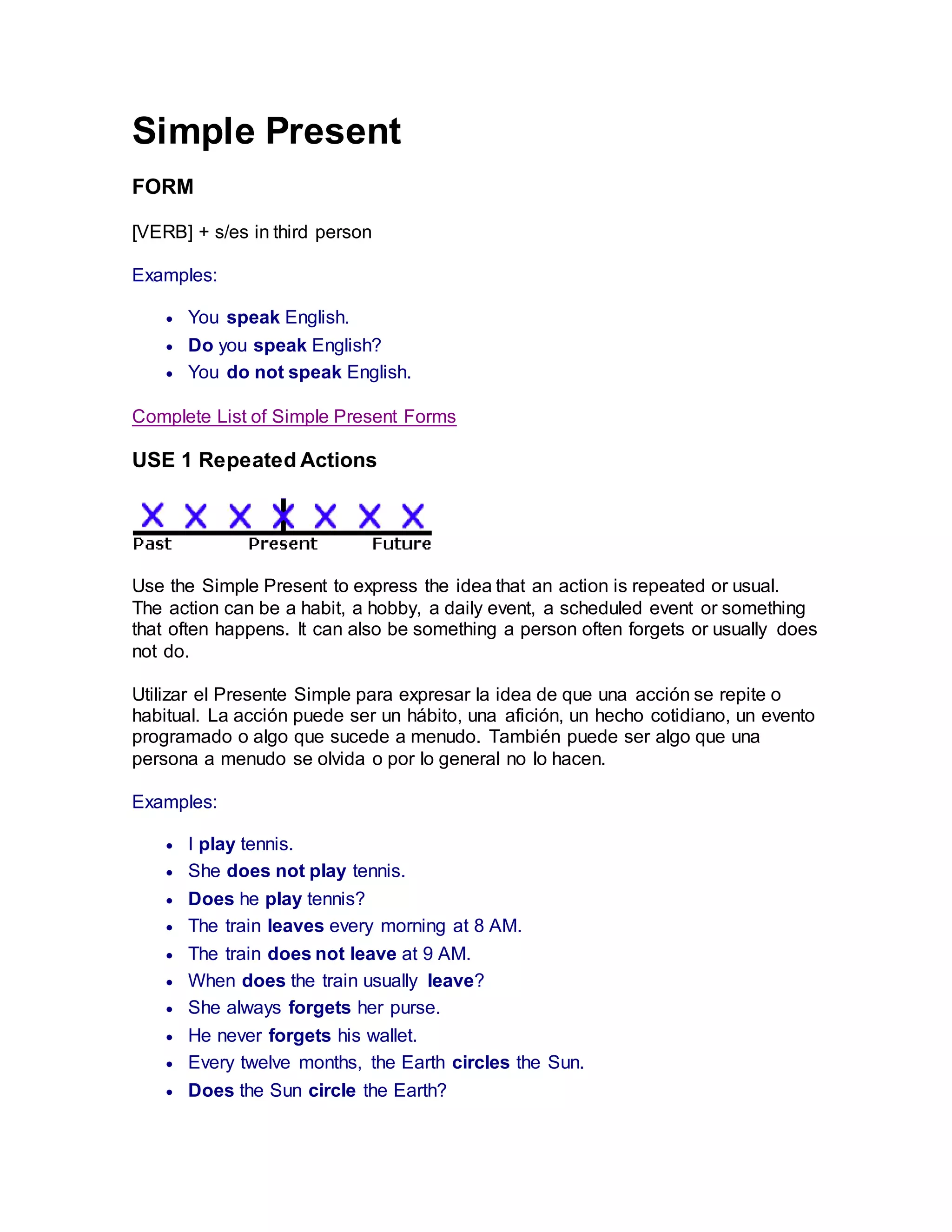 Simple present | DOCX