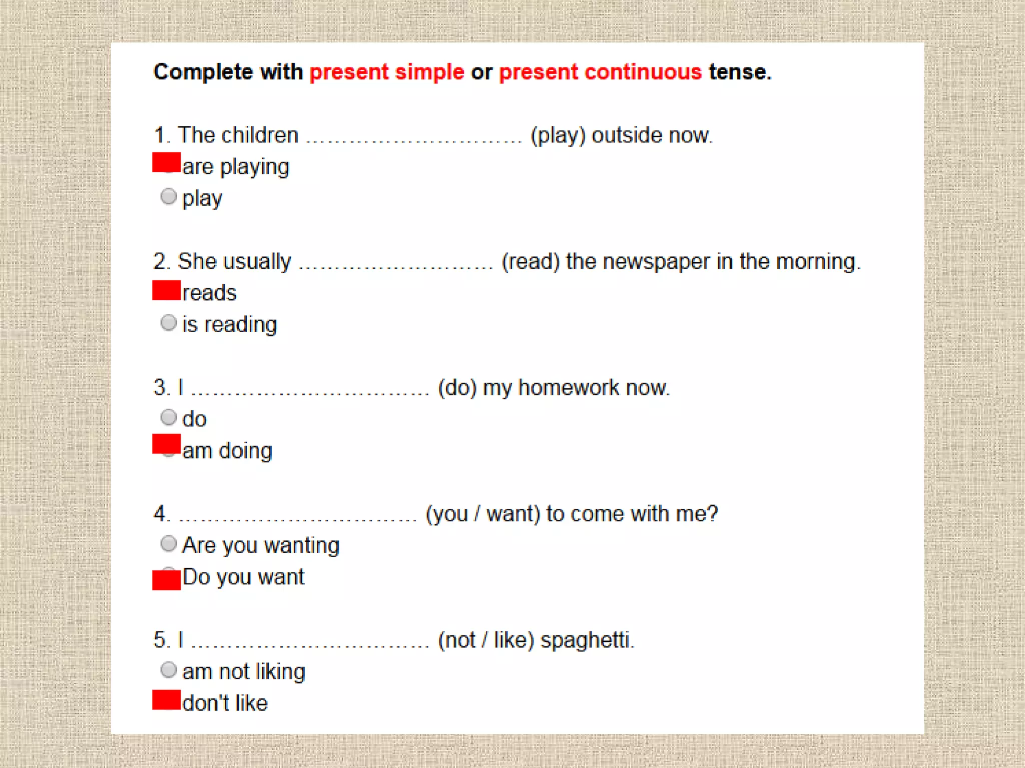 Simple Present VS Present Continuous | PPT
