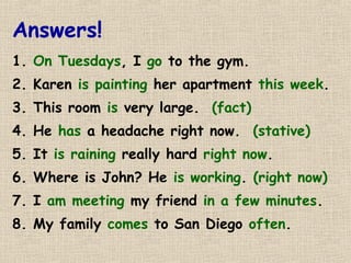 Simple Present VS Present Continuous | PPT