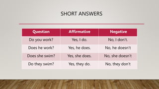 Simple present ......................... | PPTX