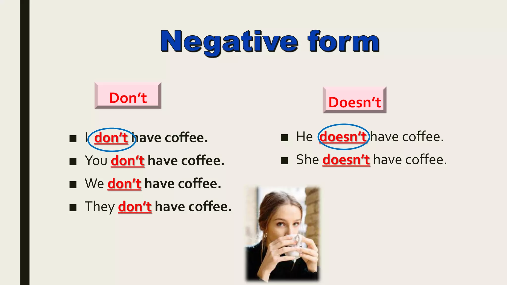Simple present affirmative and negative | PPTX