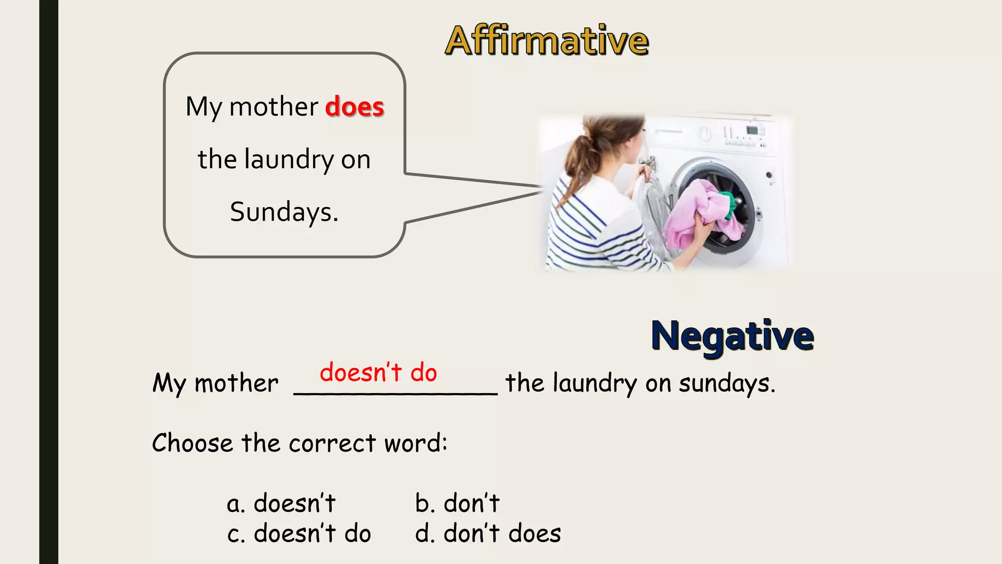 Simple present affirmative and negative | PPTX