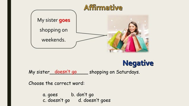 Simple present affirmative and negative | PPTX