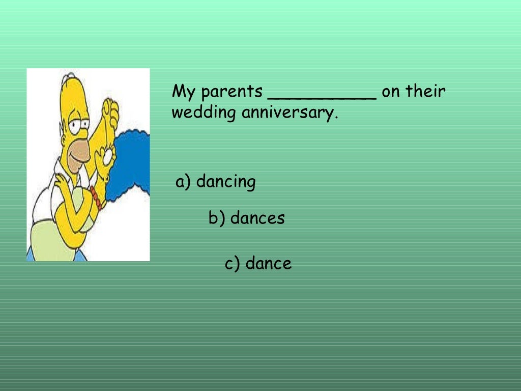 Simple present cartoon