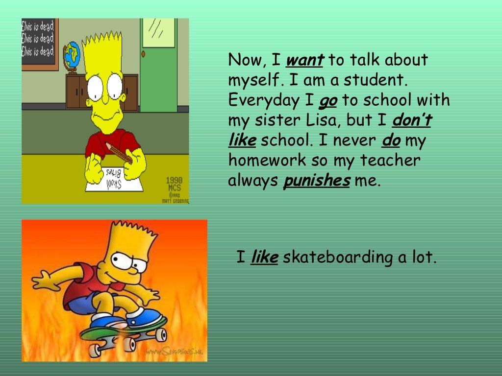 Simple present cartoon