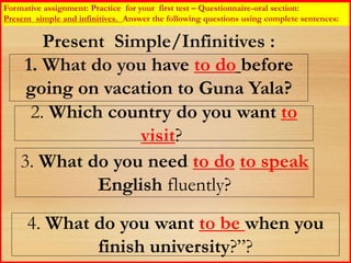 Simple present, infinitives and modal verbs | PPTX