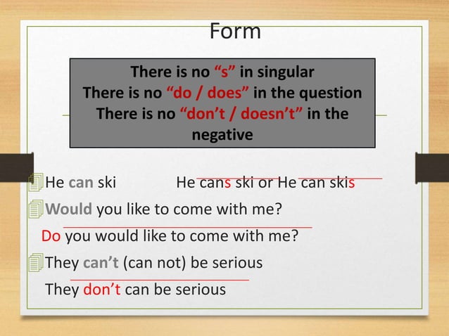 Simple present, infinitives and modal verbs | PPTX