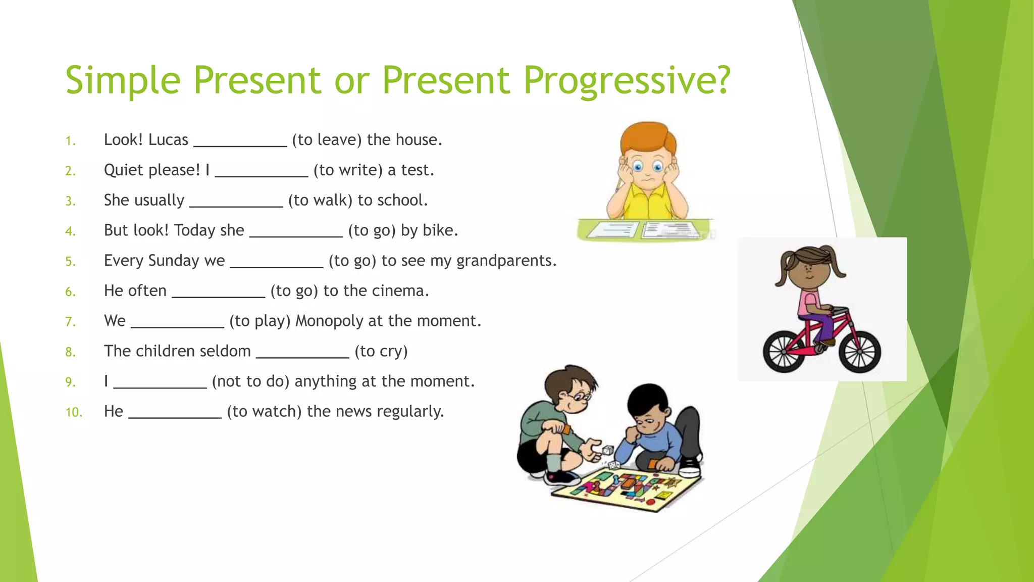 Simple present or present progressive | PPTX