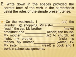 Reglas del presente simple, present simple rules | PPT
