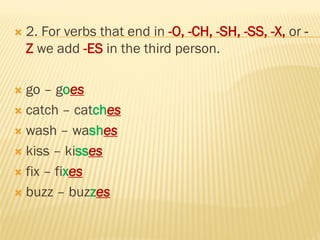 Reglas del presente simple, present simple rules | PPT