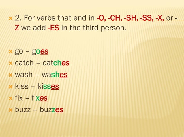 Reglas del presente simple, present simple rules | PPT